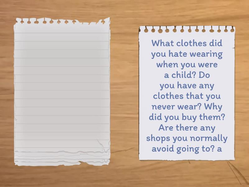 B2. Clothes and fashion - Speaking cards
