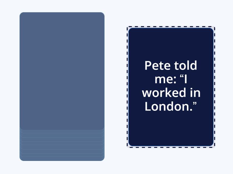 Reported speech - Speaking cards