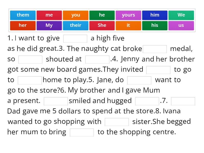 Pronoun - - Missing word