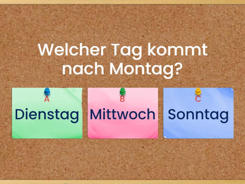 Wochentage- - Quiz