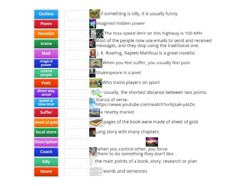 Magical Book Vocabualries - Match up