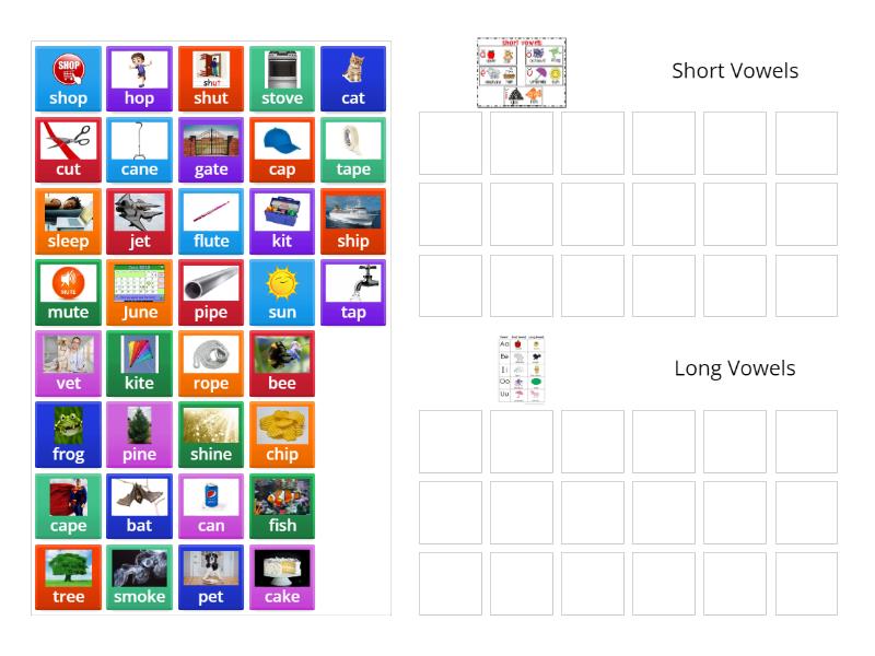 Short Vowels and Long Vowels batel - Group sort