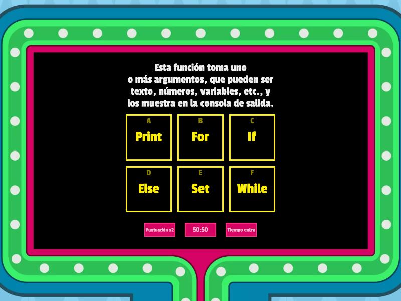 Códigos básicos de Python - Concurso de preguntas