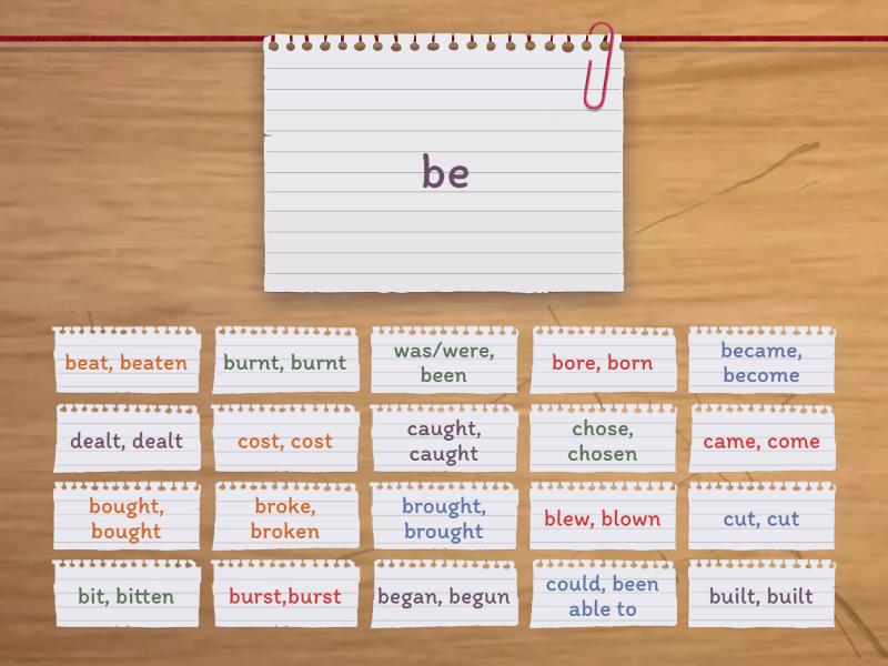 Irregular verbs - Find the match