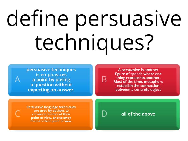 Persuasive Techniques - Quiz