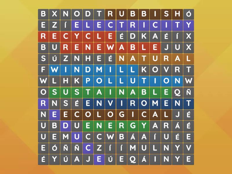 Pollution - Sopa de letras