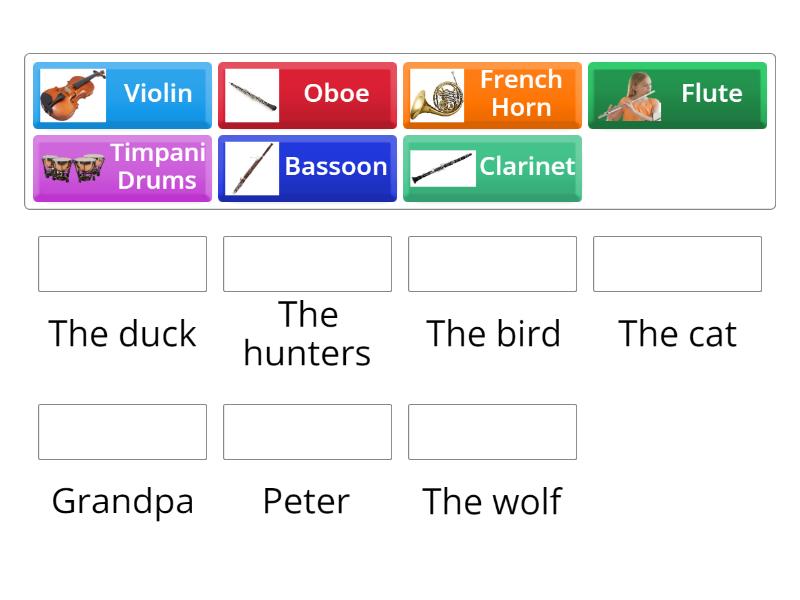 Lesson 5 Review - Peter & The Wolf Instruments - Match up