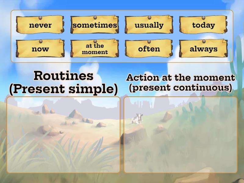 Present simple or Continuous - Group sort