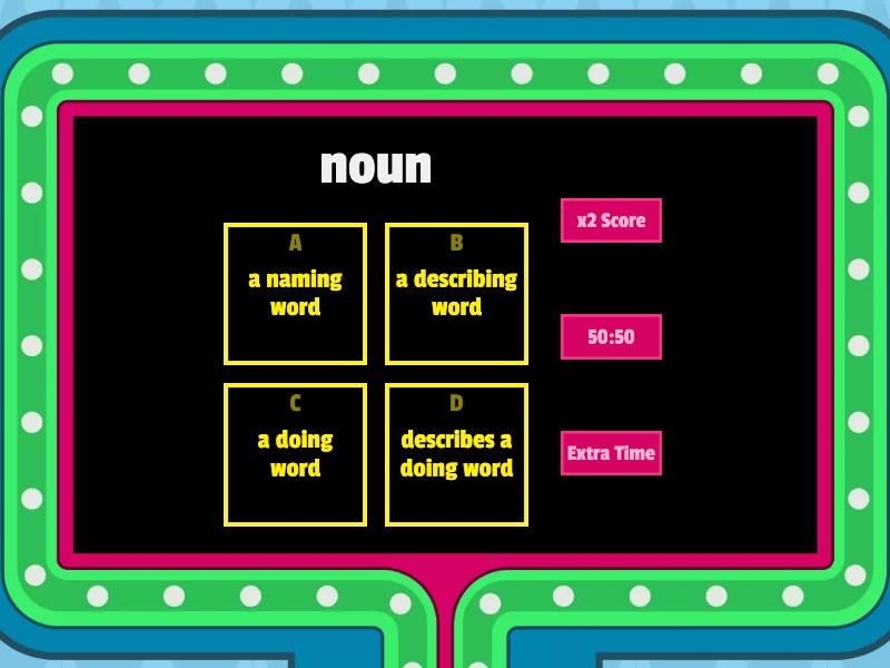 Nouns, verbs, adjectives and adverbs - Gameshow quiz
