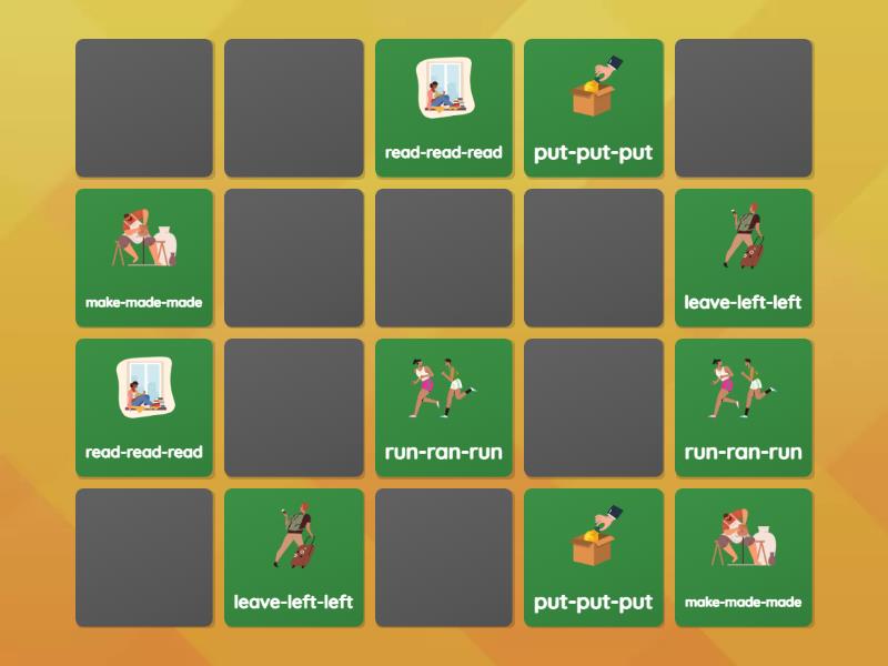 Most Common Irregular Verbs Memory Game - Parejas