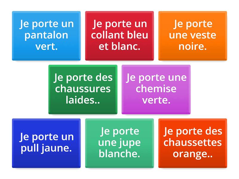 uniform and adjectives FR - Flip tiles
