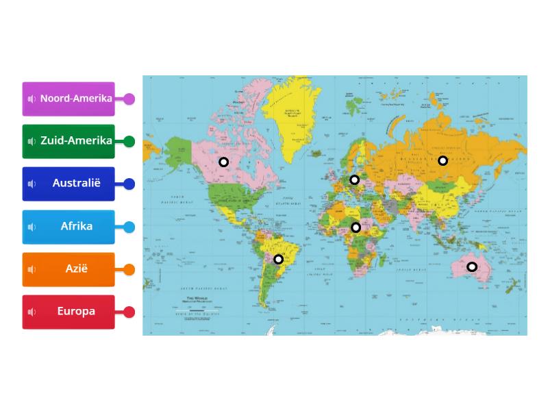 De werelddelen - Labelled diagram