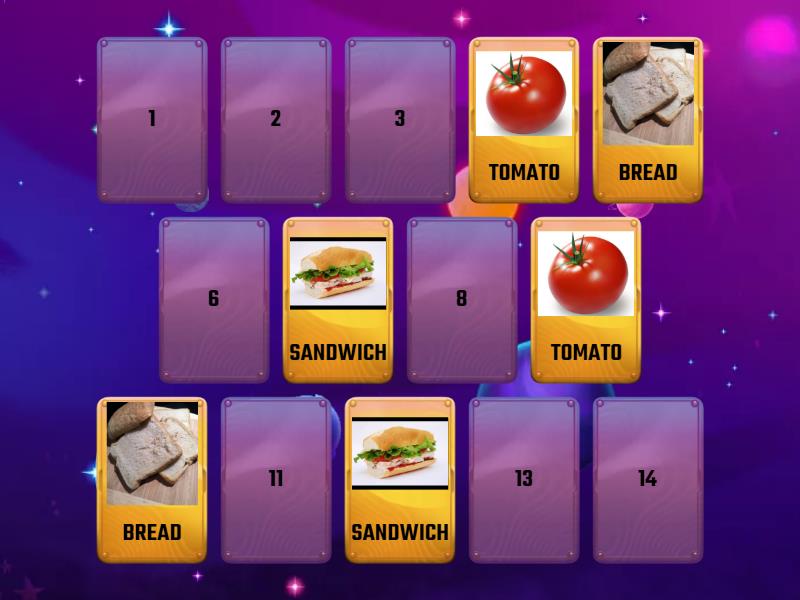 SANDWICH MEMORY GAME - Matching pairs