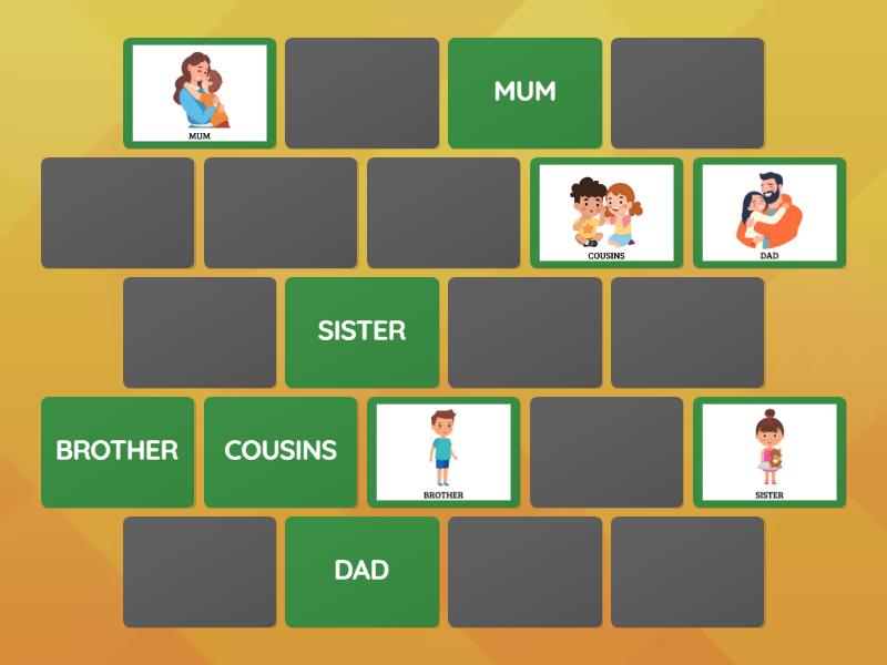 FAMILY MEMBERS - MEMORY GAME - Matching pairs