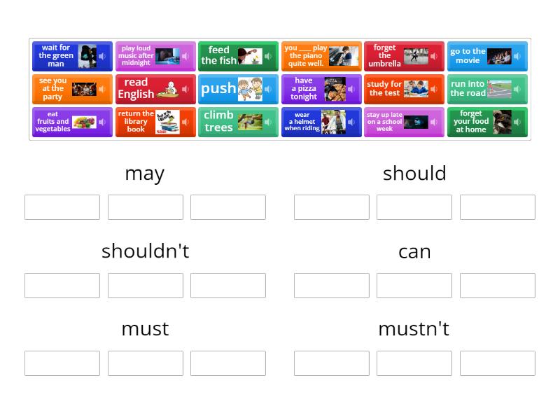 Modals and semi modals English4Today unit-6 - Group sort
