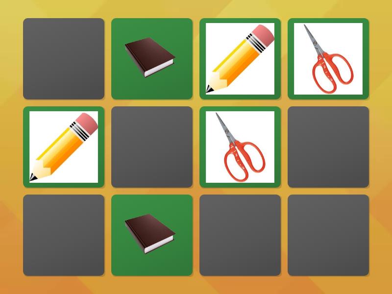 Playway 1 Unit 2 School things - Matching pairs