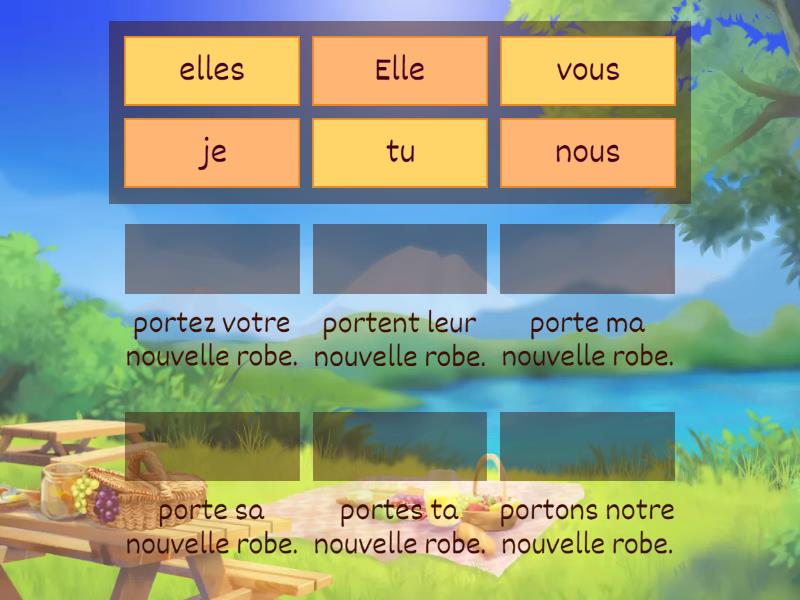 CONJUGAISON : le présent des verbes du 1er groupe - PORTER - Match up