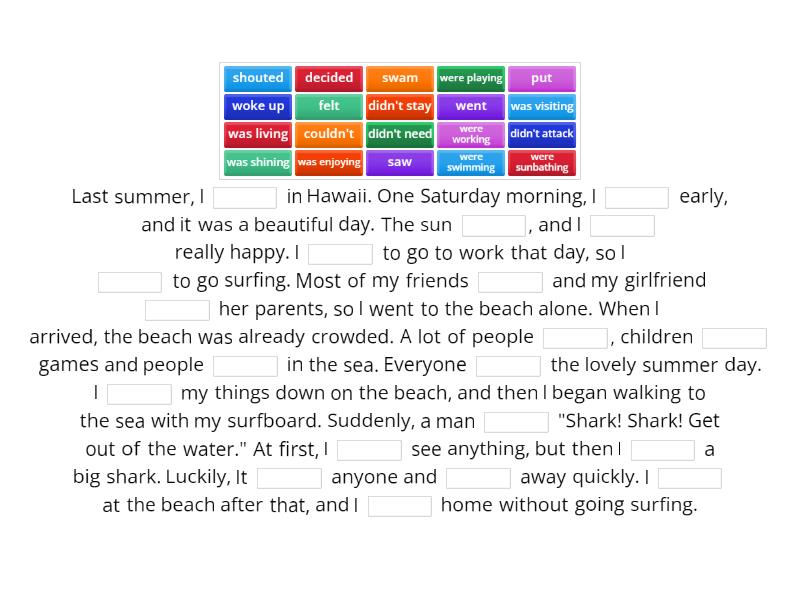A2+ Grammar: Past Simple and Past Continuous - Reading Exercise ...
