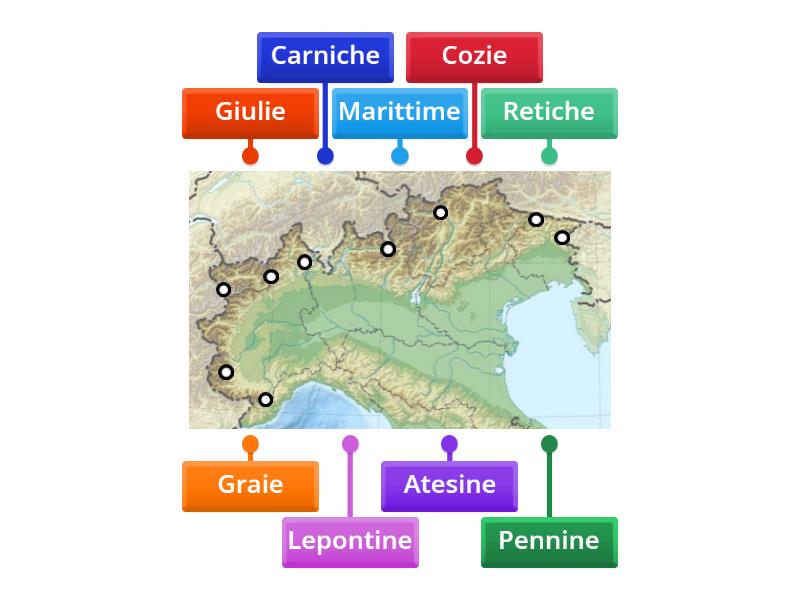 Le Alpi - Labelled diagram