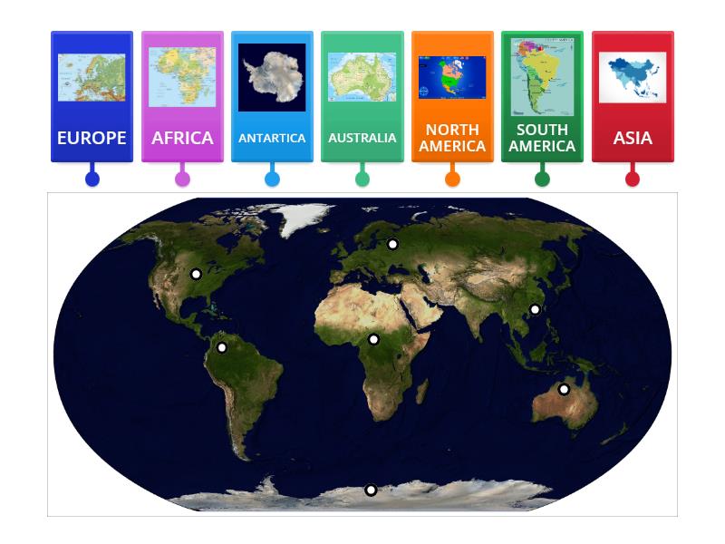 THE SEVEN CONTINENTS - Labelled diagram