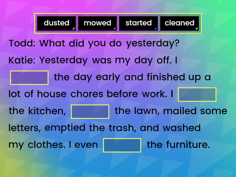 What did you do yesterday? Let's complete! - Complete the sentence