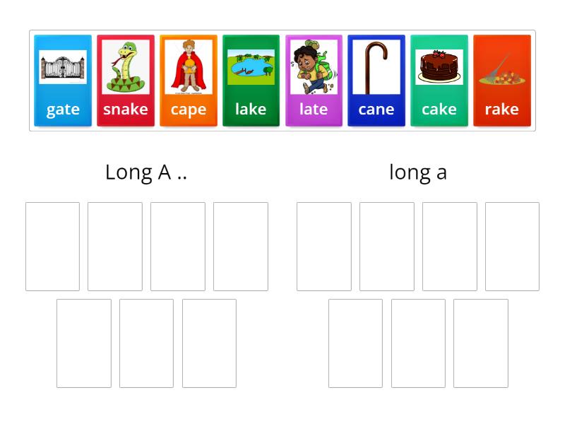 Phonics : Long a - Group sort