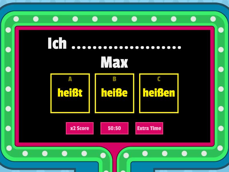 Verben konjugieren: sein, haben, wohnen & heißen - Gameshow quiz