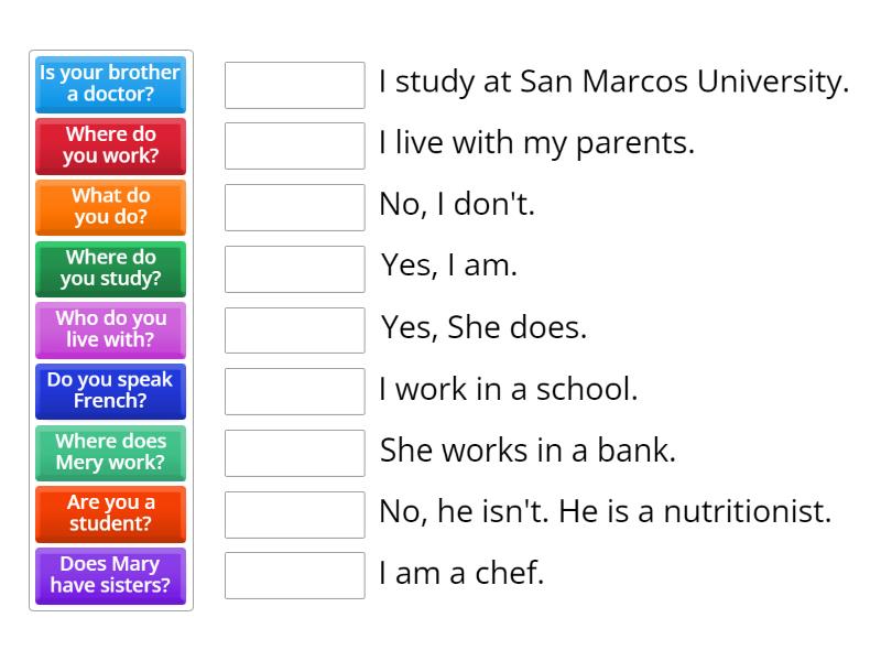 Basic 5 MWF - Class 2 - Une las parejas
