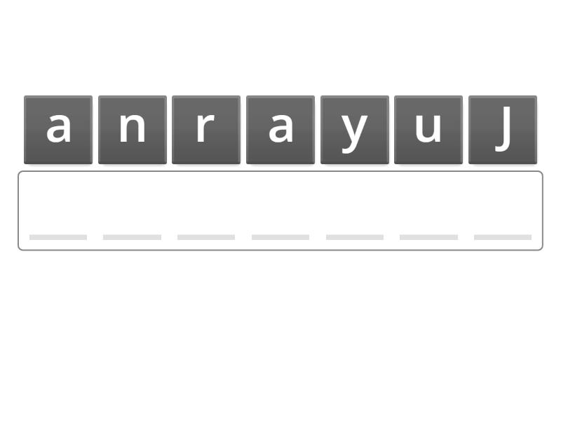 names of the months - Anagram