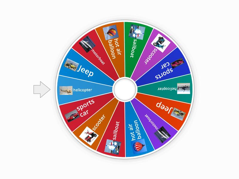 Transportation Wheel - Spin the wheel