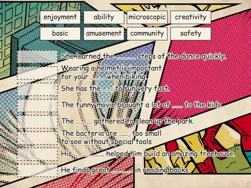G4. Suffixes -ity , -ment, ic - Match up