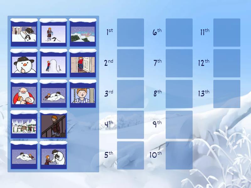 The Snowman Put the pictures in the correct order - Rank order
