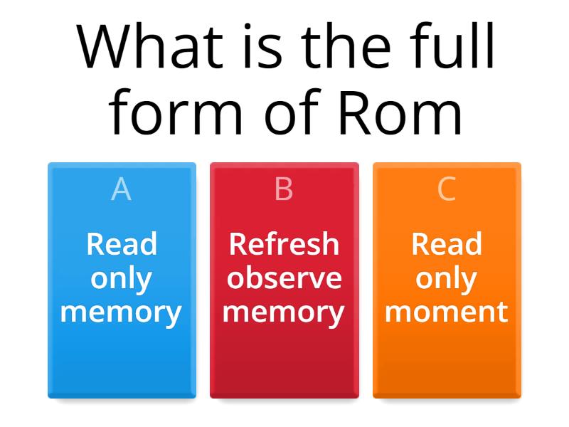 computer : Memory - Quiz
