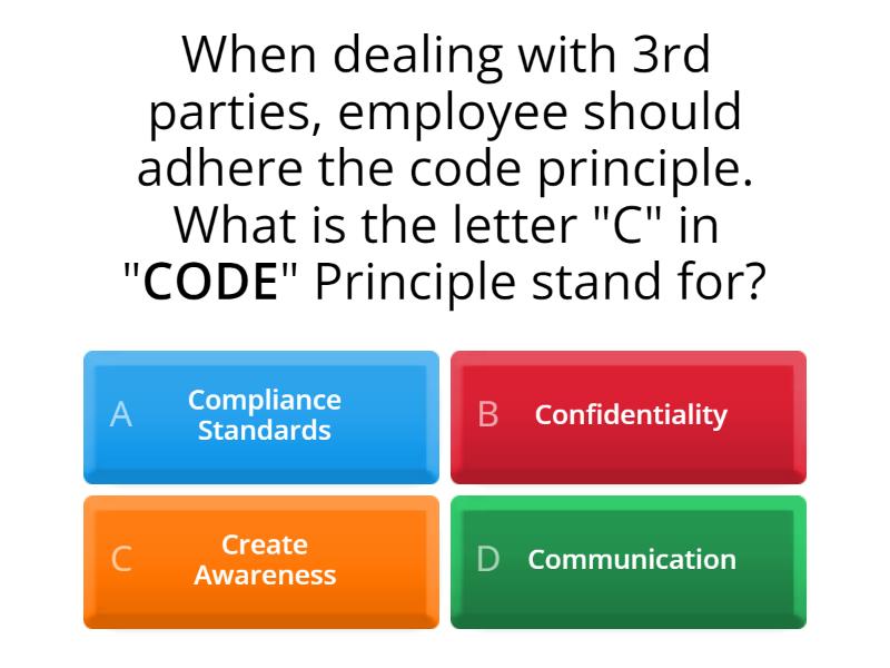 WHAT IS CODE PRINCIPLE AND PLOD PRINCIPLE REALTE TO??? - Quiz