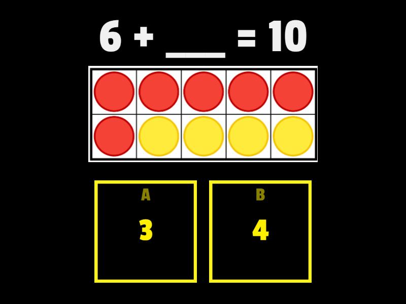 Ten Frame addition with missing Addend - Quiz