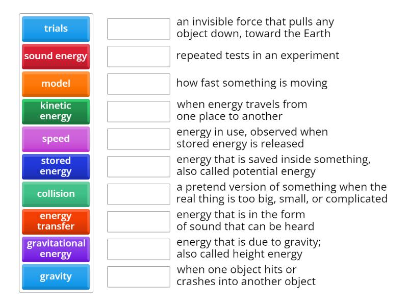 Energy Vocabulary Lesson 2 - Match up