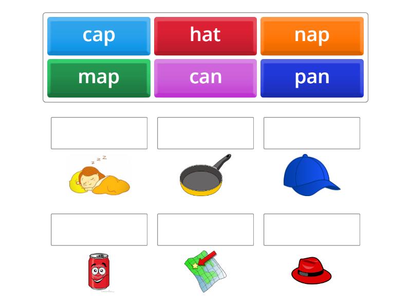 Phonics AT, AN, AP - word and picture matching - Match up