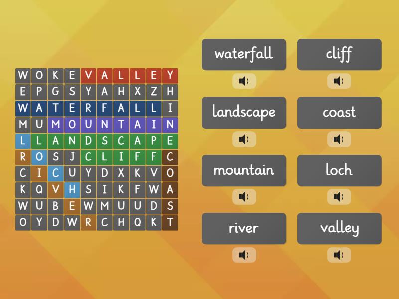 Landscape - Wordsearch