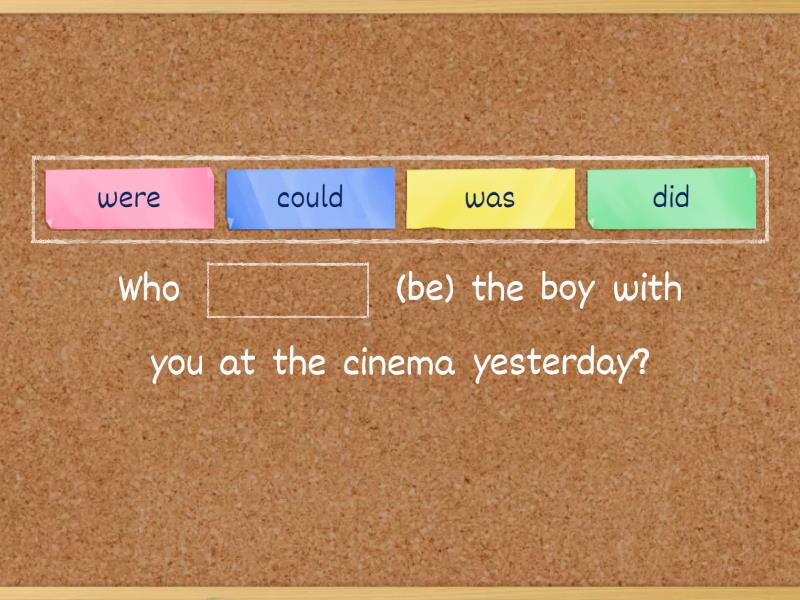 Test on Past Simple Sentences M4 - Complete the sentence
