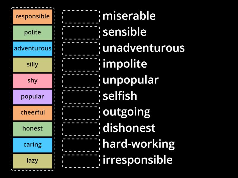 Focus 2 Unit 1 adjectives - Match up