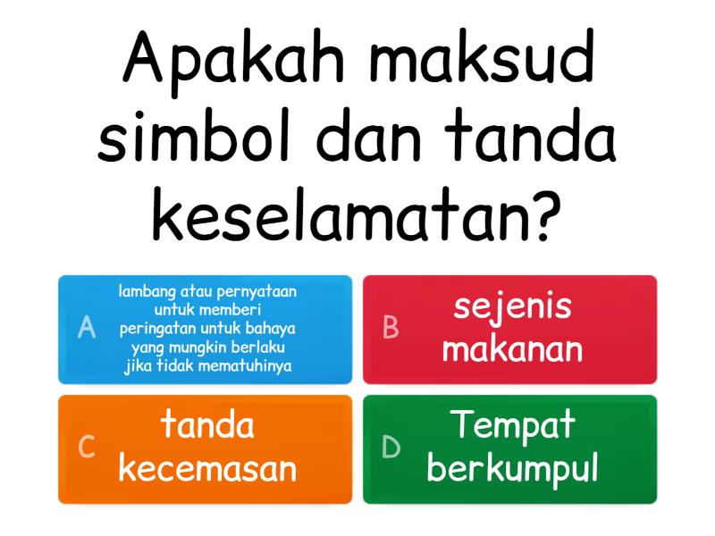 Simbol dan tanda keselamatan RBT Tahun 4 - Test