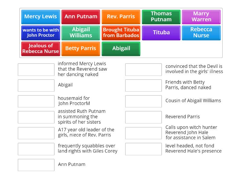 Act 1 Crucible - Match up