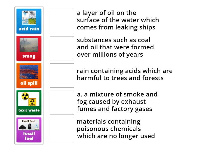 pollution - Match up