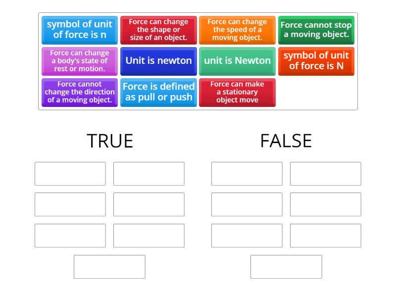 EFFECTS OF FORCE - Group sort