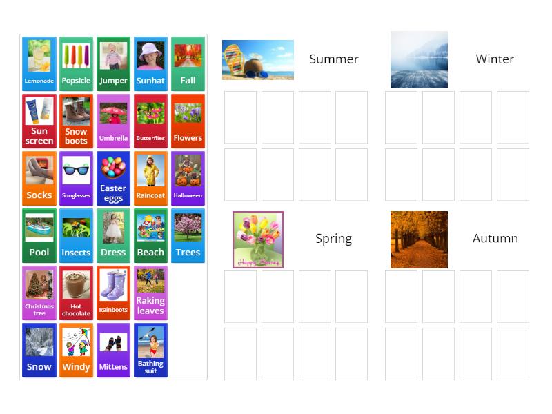 Seasons Sorting Activity - Group sort