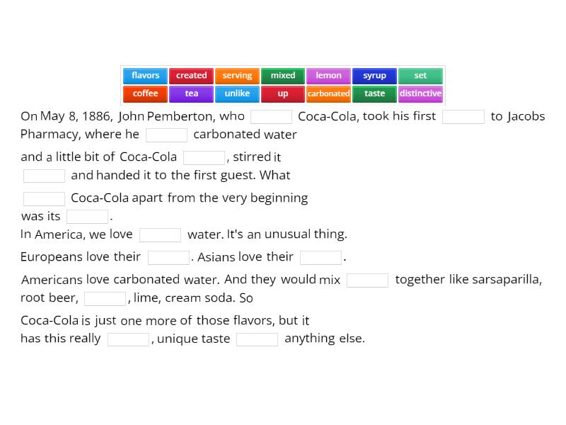 The History of Coca-Cola - Complete the sentence