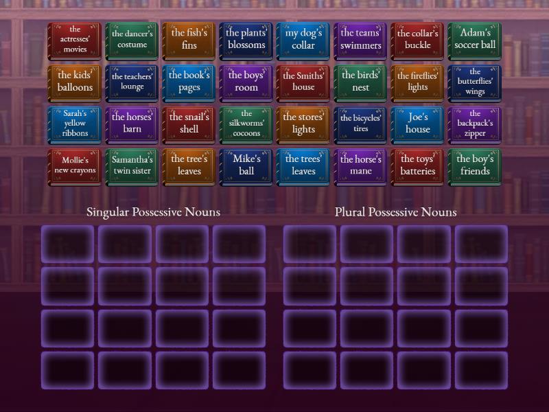 Possessive Nouns - Singular and Plural Possessives - Group sort