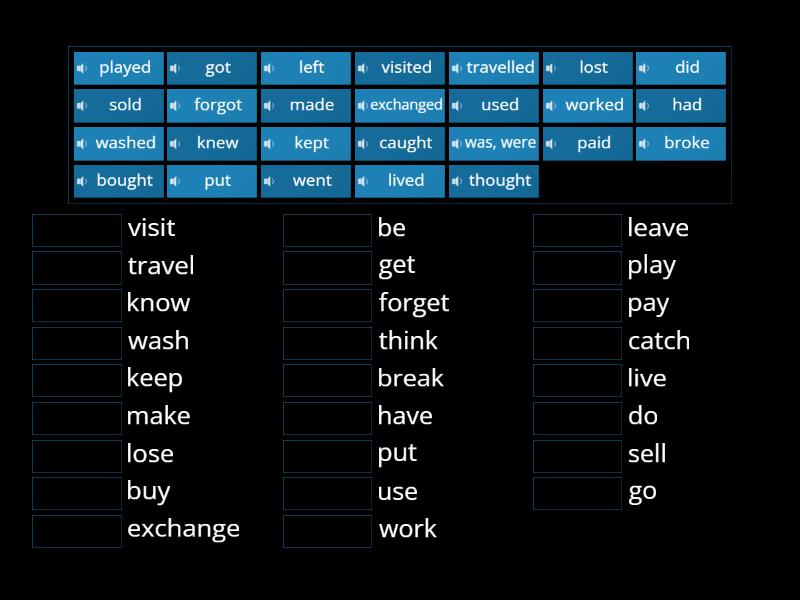 Junior Explorer 6, unit 7, verbs (infinitive, past simple - 2. forma ...