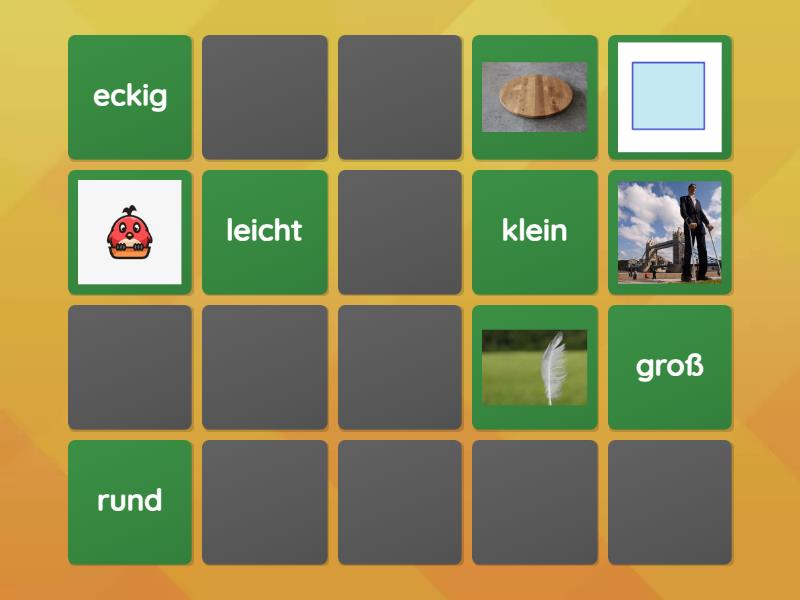 Adjektive A2 - Matching pairs