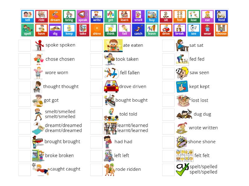 2nd Irregular Verbs List 2 - Match up